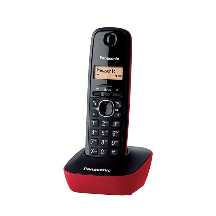 Panasonic KX-TG1611MLR Cordless Phone Basic Dect Non Expandable Red ...
